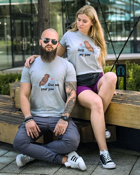 Otter Couples Shirts Cute Matching Couple T Shirts His And Etsy