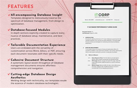 IT Database Performance Tuning Guide Template In Word PDF Google Docs