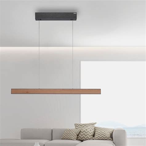 Paul Neuhaus Pure E Motion Pendant Light Led Wood Like Finish Black