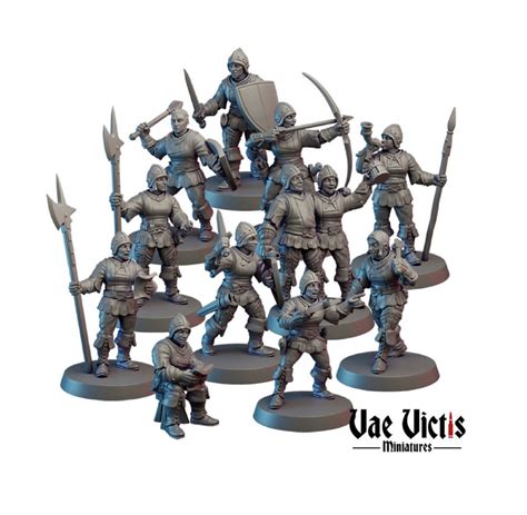 11pc Female Village Guard Set For Dnd Dungeons And Dragons War Gaming