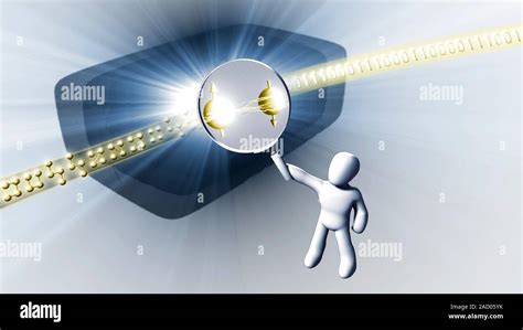 Quantum Computing Conceptual Image Computer Illustration Showing A Figure Inspecting A String