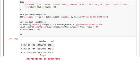 Microseconds Not Retained In Excel Output Rounded To Nearest Second · Issue 2154 · Xlwings