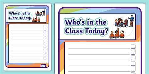 Whos In The Class Today Display Poster Twinkl