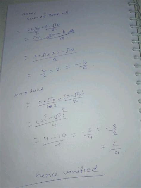 18 Find The Zeroes Of The Quadratic Polynomial 4 X 6 8 X And Verify The Relationship Between