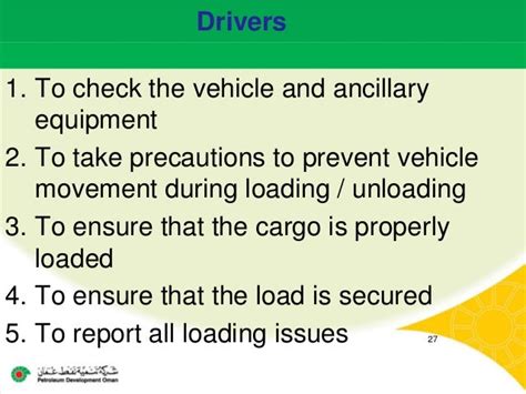 Load Restraint Safe Loading And Unloading On Vehicles