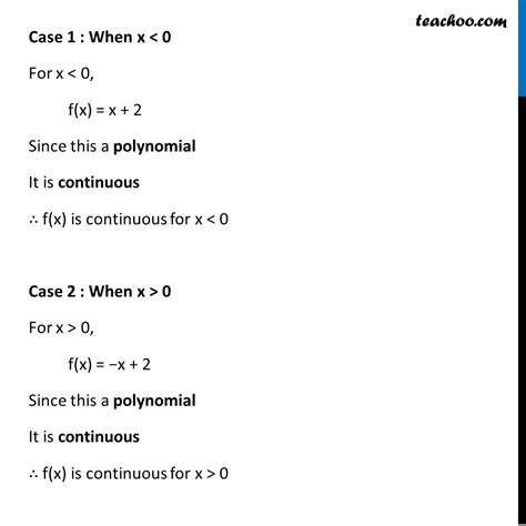 Example 12 Discuss Continuity Of Fx X 2 X 2