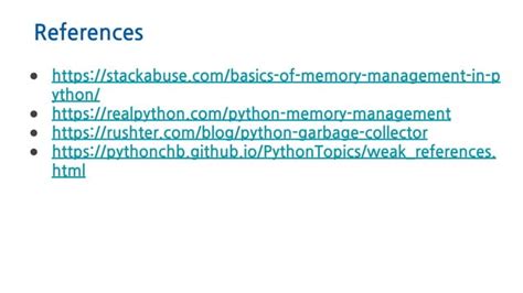 Python Memory Managment Deeping In Garbage Collector PPT