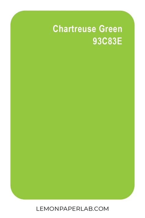 Chartreuse Green Color 93c83e Lemon Paper Lab