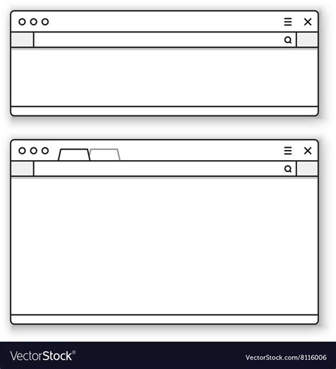 Opened Browser Window Template Royalty Free Vector Image