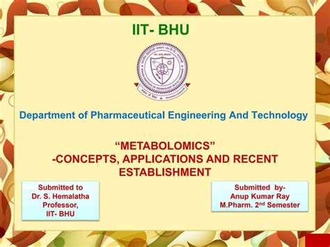 Metabolomics Concepts And Applications Pptx