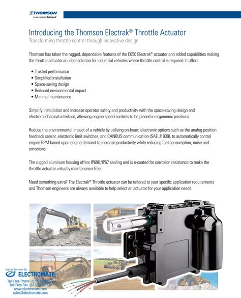 Thomson Linear Electrak Throttle Actuator Pdf