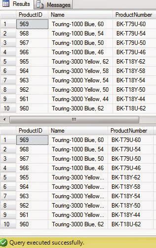 pagination of query result set in sql server