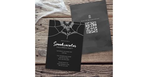 Halloween Spooktacular Spider Web Qr Code Map Invitation Zazzle