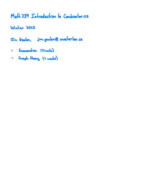enumeration math 239 introduction to combinatories winter 2023 tim