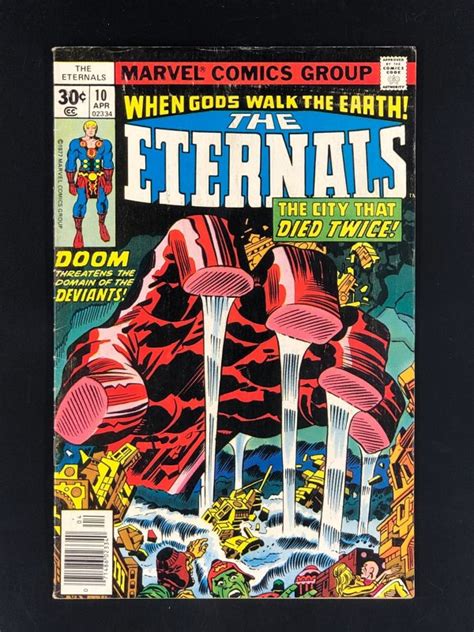 The Eternals 10 1977 Fn Jack Kirby Art Karkas Deviants Comic