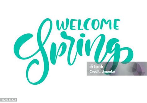 서 예 레터링 문구 환영 봄입니다 벡터 손으로 그려 고립 된 텍스트입니다 스케치 낙서 디자인 인사말 카드 스크랩북 인쇄 0명에 대한 스톡 벡터 아트 및 기타 이미지 Istock
