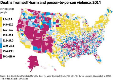 What Kills Americans Varies Widely By Region Wsj