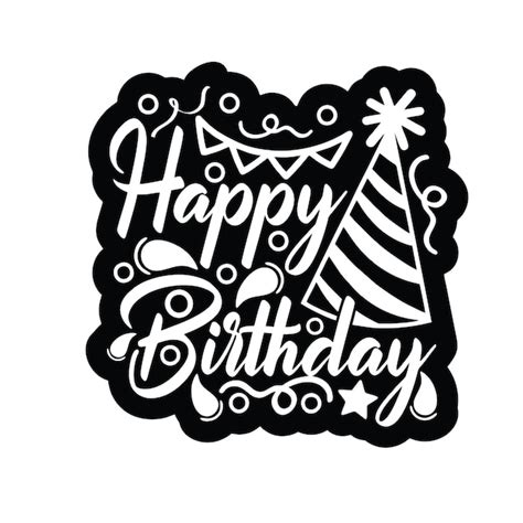 Feliz cumpleaños diseño svg Vector Premium