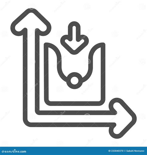 Graph With Growth And Decline Curve Arrow Down Line Icon Diagram