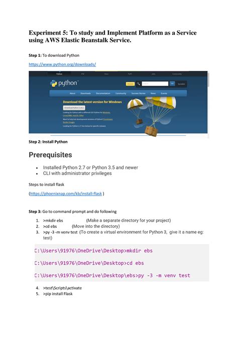 Exp5 Ebs Python Flask Cloud Computing Practical Experiment 5 To