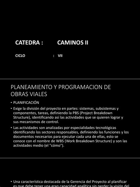 Programacion De Obras Pdf La Carretera Planificación
