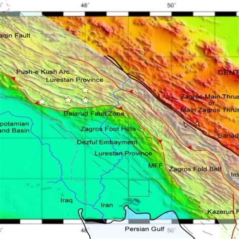Figure2 South West Iran Tectonic Map And Approximate Limits Of The