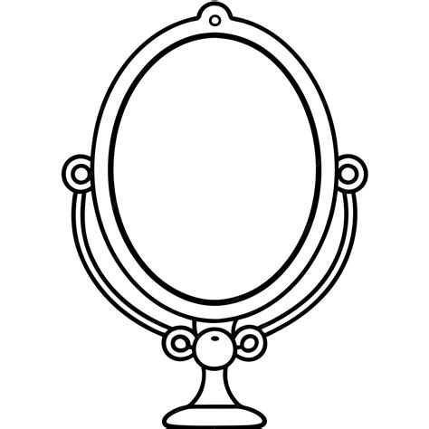 Premium Vector Mirror Outline Coloring Book Page Line Art