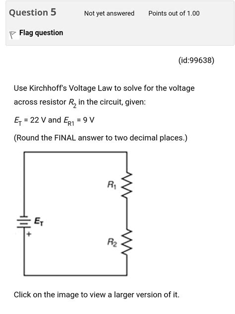 Solved Use Kirchhoff S Voltage Law To Solve For The Voltage Chegg