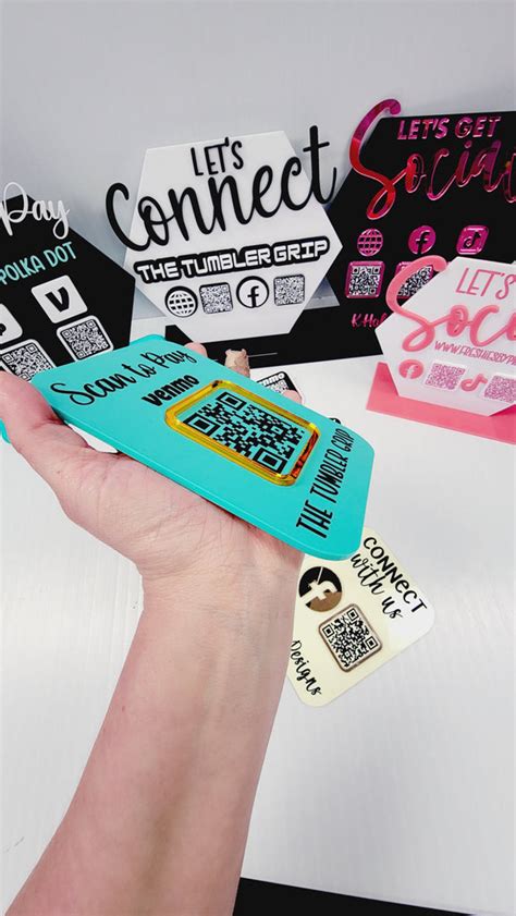 Single Qr Code Connect With Us Mini Acrylic Sign The Tumbler Grip