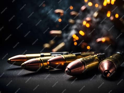 Premium Photo Firing Assault Riffle Shooting Firepower Bullets