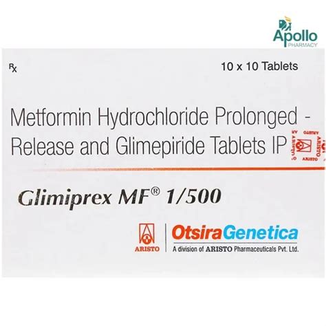 Metformin Hydrochloride Prolonged Release Glimepiride Tablets Ip At
