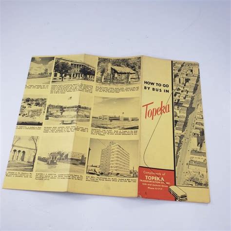 Office Vintage Topeka Transportation Company Kansas Bus Brochure How