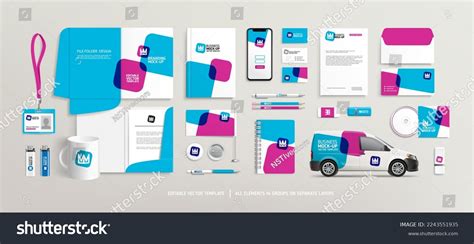 Brand Identity Mockup Stationery Set Business Stock Vector Royalty Free 2243551935 Shutterstock