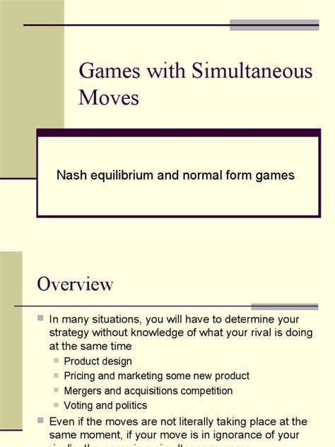 games with simultaneous moves pdf economic theories quantitative