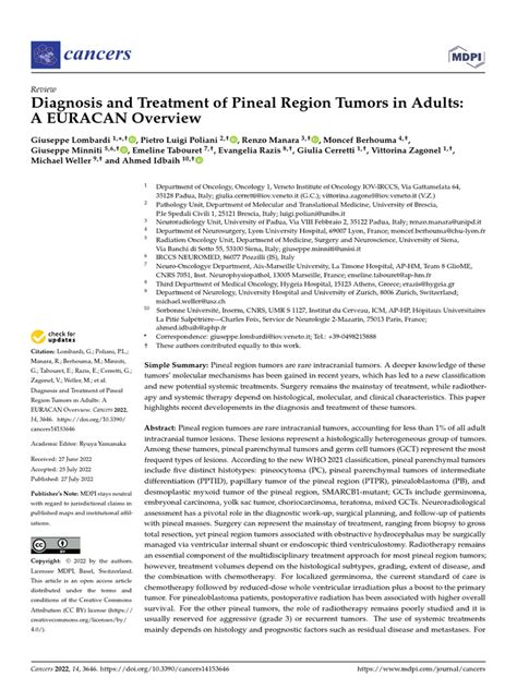 Diagnosis And Treatment Of Pineal Region Tumors In Adults Pdf