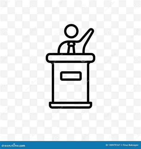 Politiek Kandidaattoespraak Vector Lineair Die Pictogram Op