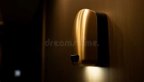 Shiny Gold Handle On Modern Steel Door Adds Elegance Indoors Generated