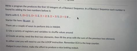 Solved Write A Program The Produces The First 10 Integers Of