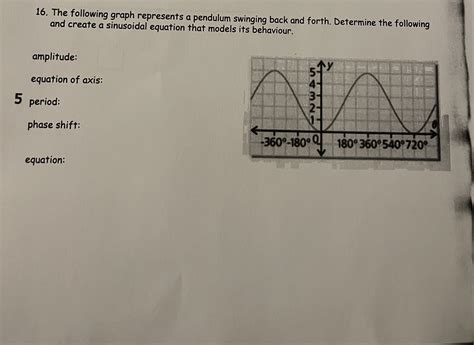 [solved] 16 The Following Graph Represents A Pendulum Swi