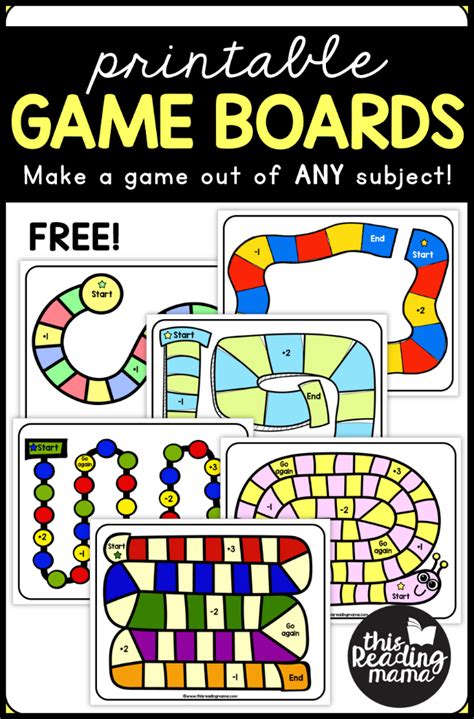 Printable Game Boards For Any Subject Artofit