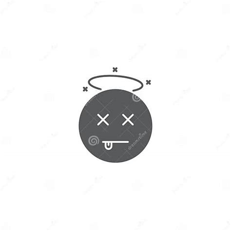 Símbolo Vectorial Del Emoticono Muerto Aislado En Fondo Blanco