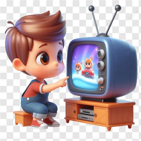 Ilustración De Un Niño Pequeño Viendo La Televisión Png Dibujos Niños