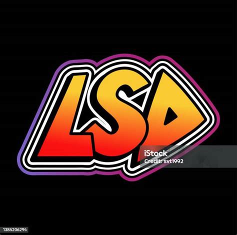 Lsd Word Trippy Psychedelic Graffiti Style Lettersvector Hand Drawn