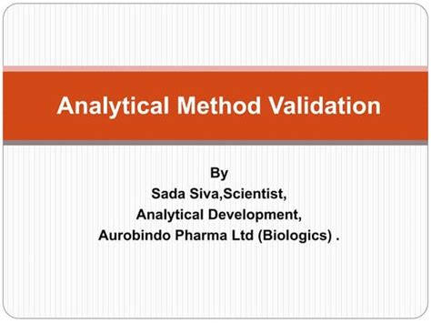 Analytical Method Validation