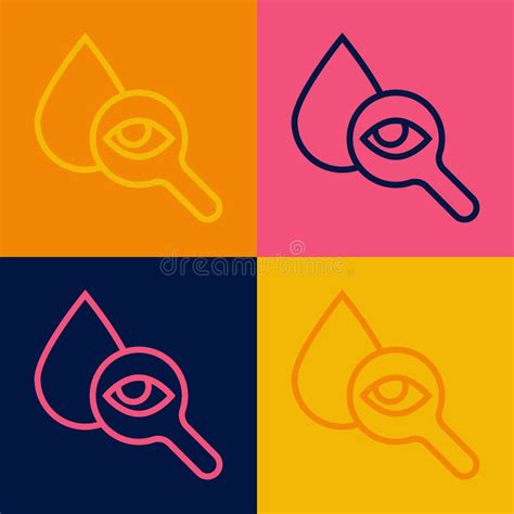 Icône En Forme De Ligne Pop Art Et De Loupe Isolée Sur Fond De Couleur