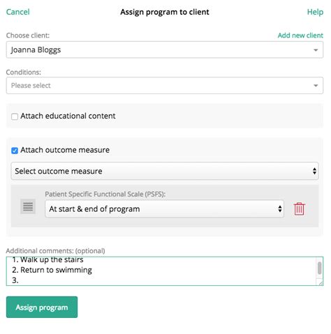 Patient Specific Functional Scale How To Physitrack Support En