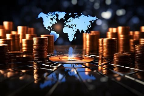 Premium AI Image D Rendering Illustrates Coins In Stacks With An Ascending Arrow