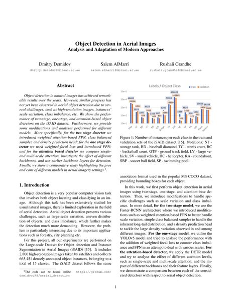 Pdf Object Detection In Aerial Images Analysis And Adaptation Of Modern Approaches