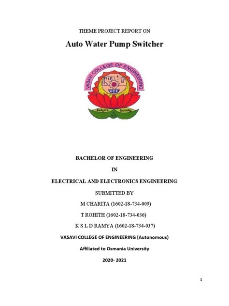 Auto Water Pump Switcher Documentation Pdf Bipolar Junction