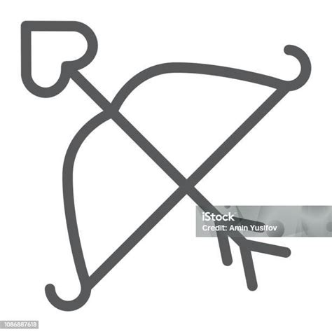 아처 선 아이콘 큐와 사랑 활과 화살 서명 벡터 그래픽 흰색 바탕에 선형 패턴 10에 대한 스톡 벡터 아트 및 기타 이미지 10 14 2월 Istock